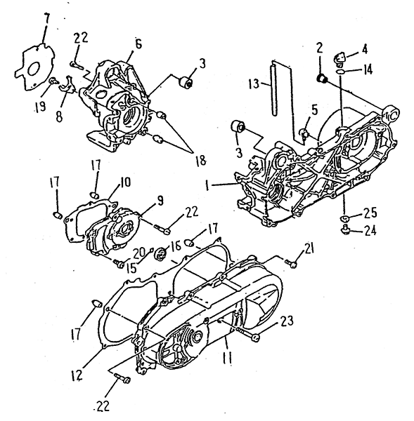 Crankcase (LRX/SMC ATV 50 mini)